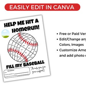 Editable Fill My Baseball Fundraiser Template, Baseball Fundraiser ...