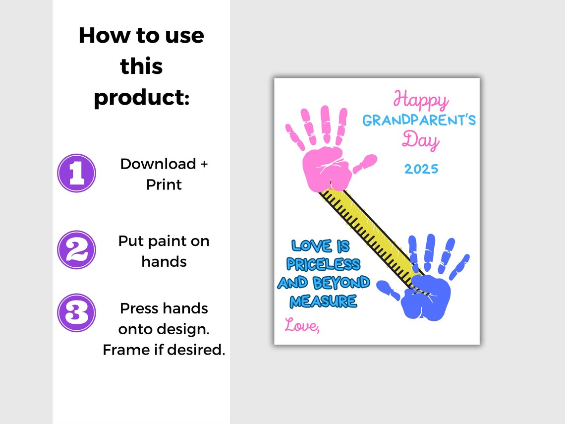 Grandparents Day Handprint Art, Happy Grandparents Day 2025 Handprint ...