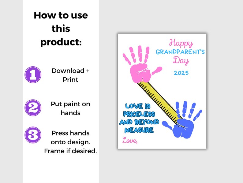 Grandparents Day Handprint Art, Happy Grandparents Day 2025 Handprint ...