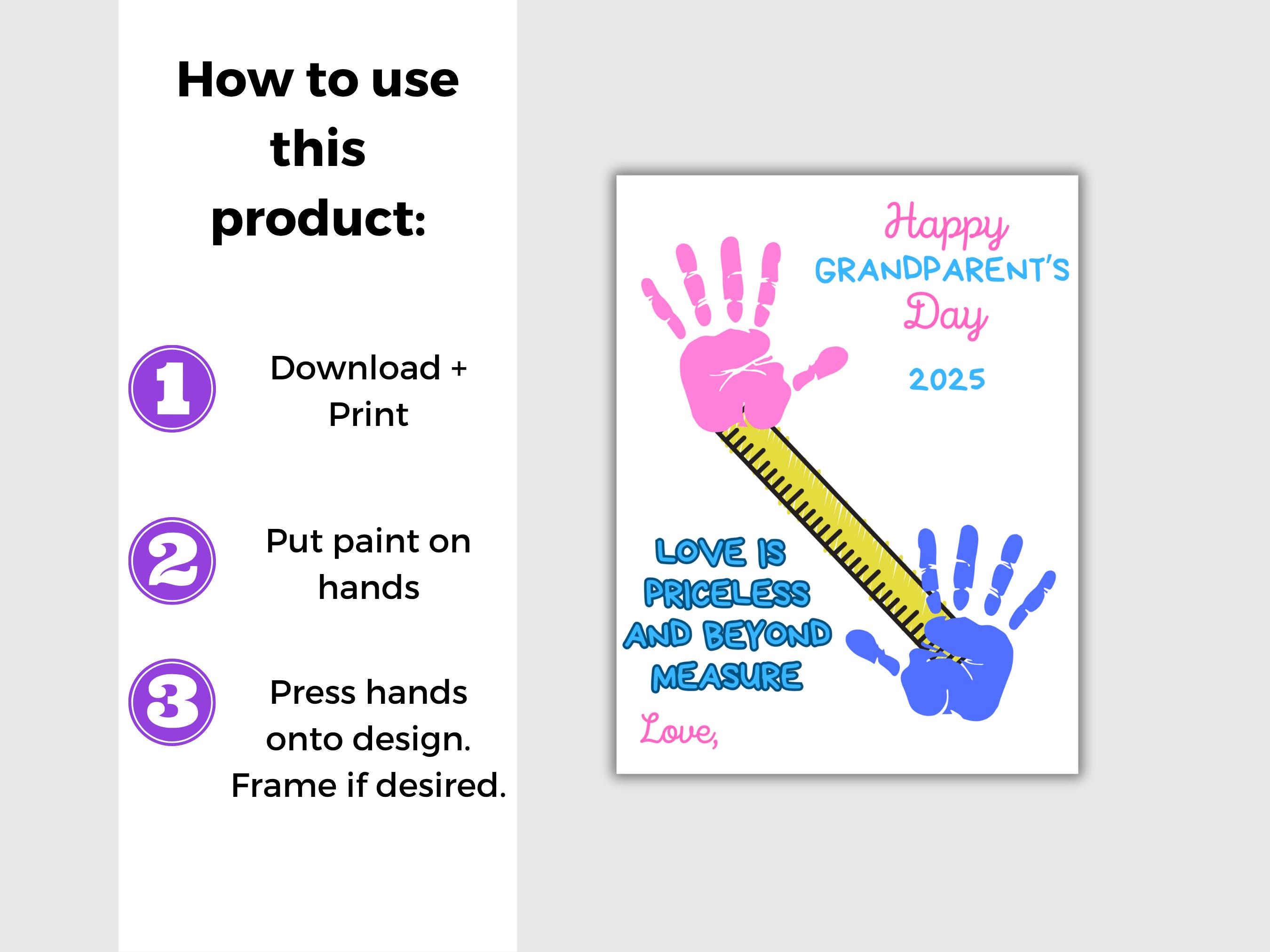 Grandparents Day Handprint Art, Happy Grandparents Day 2025 Handprint ...