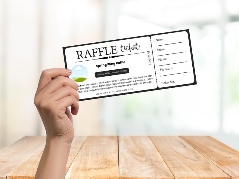 Editable Raffle Ticket Template, Raffle Ticket Form, DIY Charity Raffle Ticket, DIY Surprise ...