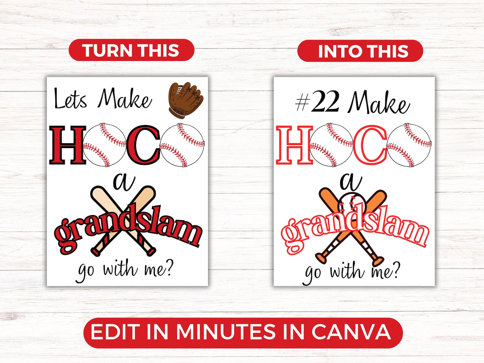 Editable Baseball Homecoming Proposal Sign, Printable HOCO Poster ...