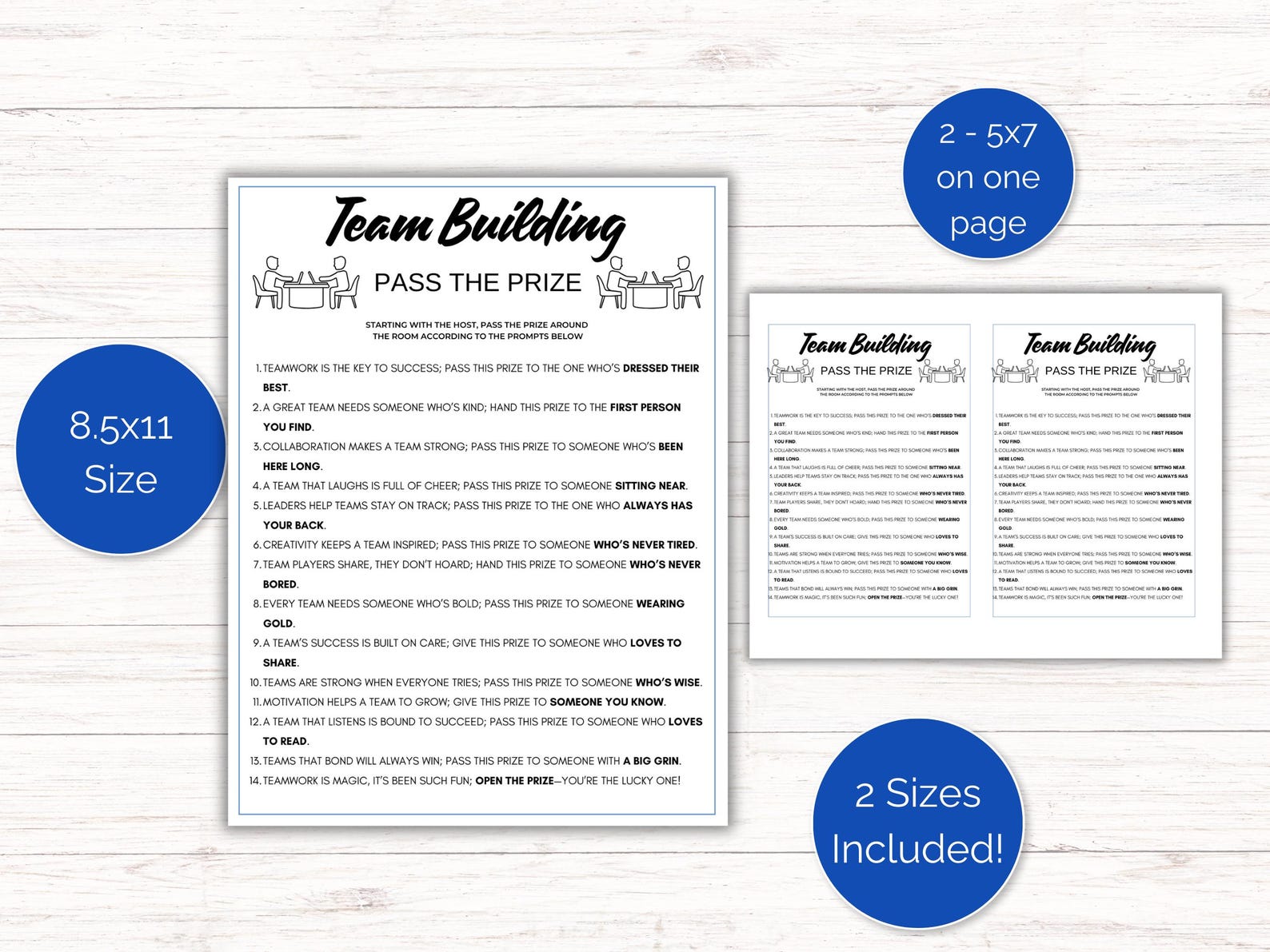 Team Building Pass the Prize, Printable Team Building Pass the Parcel ...