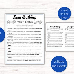 Team Building Pass the Prize, Printable Team Building Pass the Parcel ...
