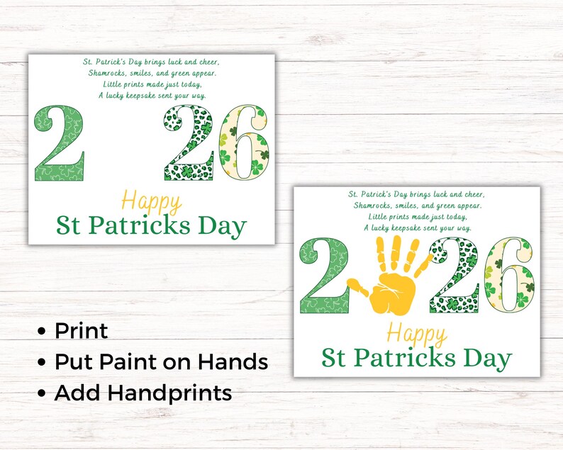 St Patricks Day 2026 Handprint Art, St. Patrick's Day Handprint Craft ...