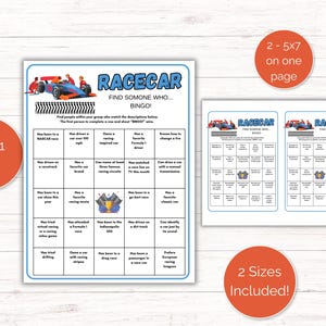 Car Racing Find Someone Who Game, Racing Birthday Party Mix and Mingle ...