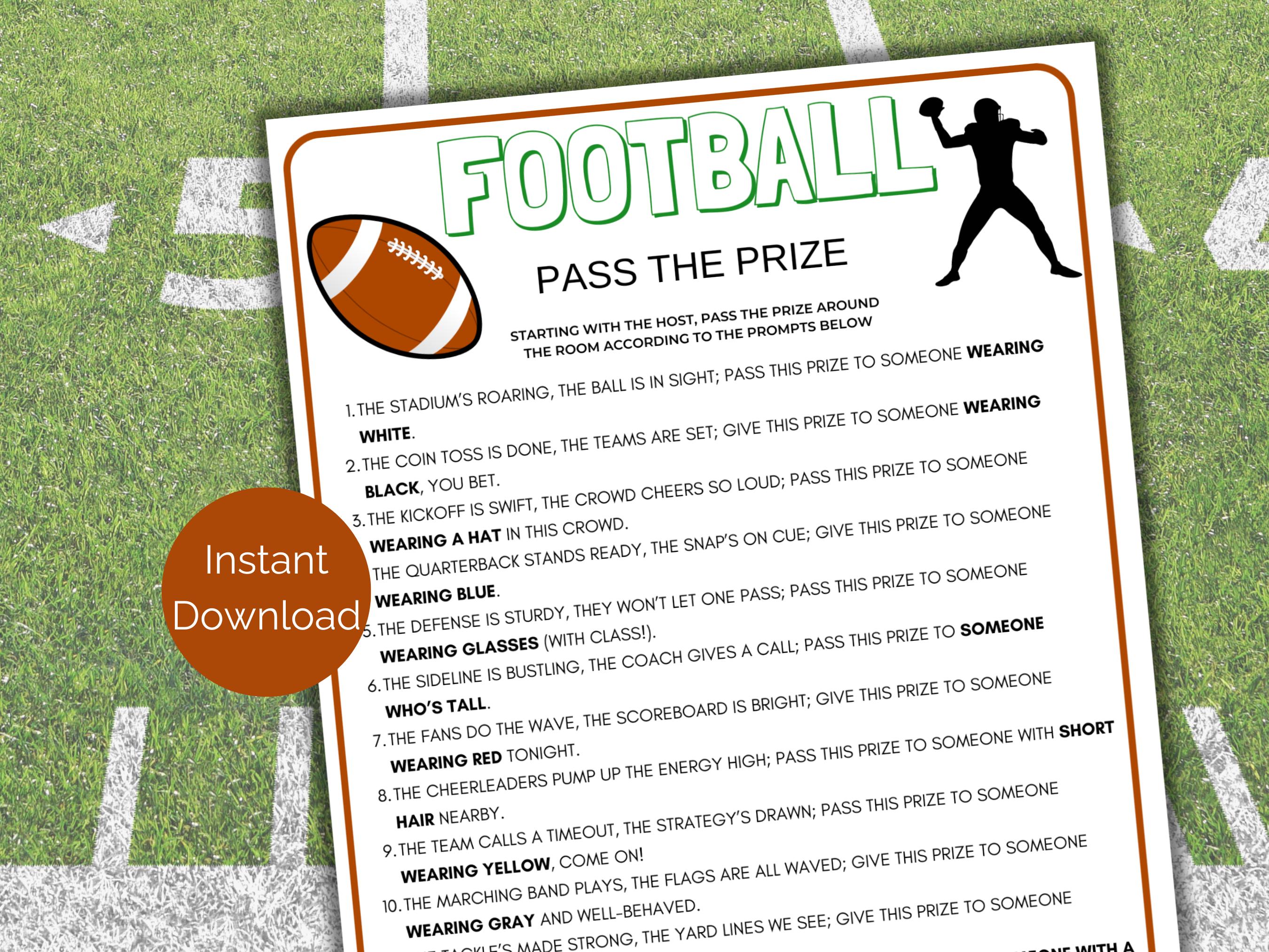 Football Pass the Prize, Printable Football Pass the Parcel Game ...