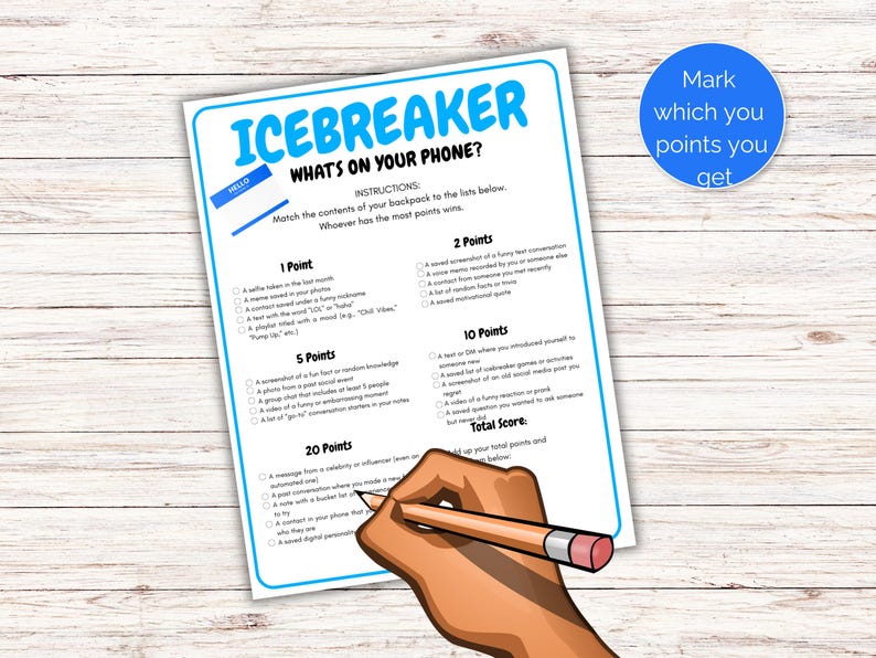 Icebreaker What's on Your Phone, Printable Icebreaker Game for Family ...