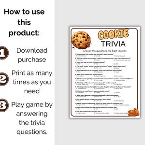 Cookie Trivia Game, Cookie Quiz for Kids and Adults, Cookie Themed ...