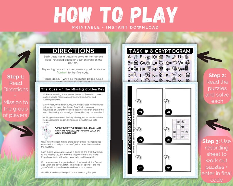 Easter Bunny Escape Room Game, Printable Easter Escape Room Kit, DIY ...