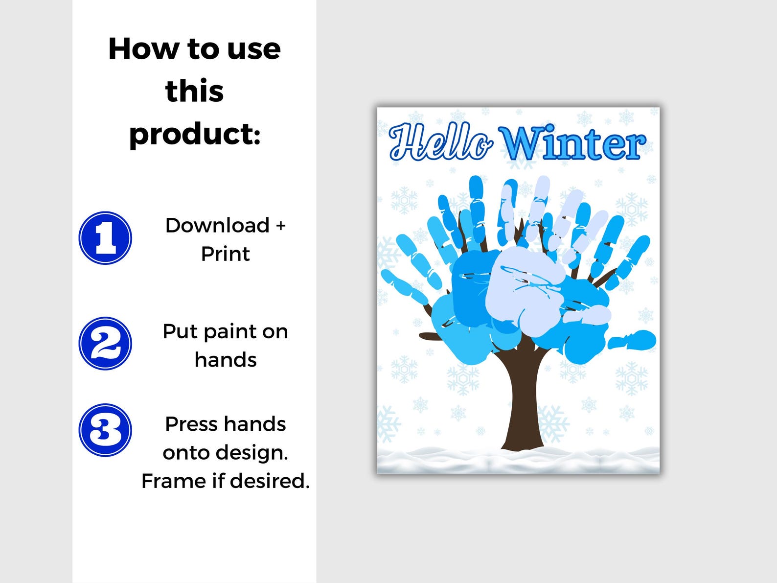 Winter Tree Handprint Art, Hello Winter Handprint Craft for Toddlers ...