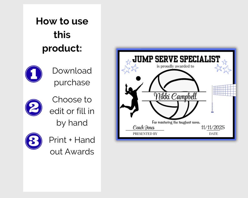 Editable Volleyball Award Certificates, 101 Printable End of Season ...