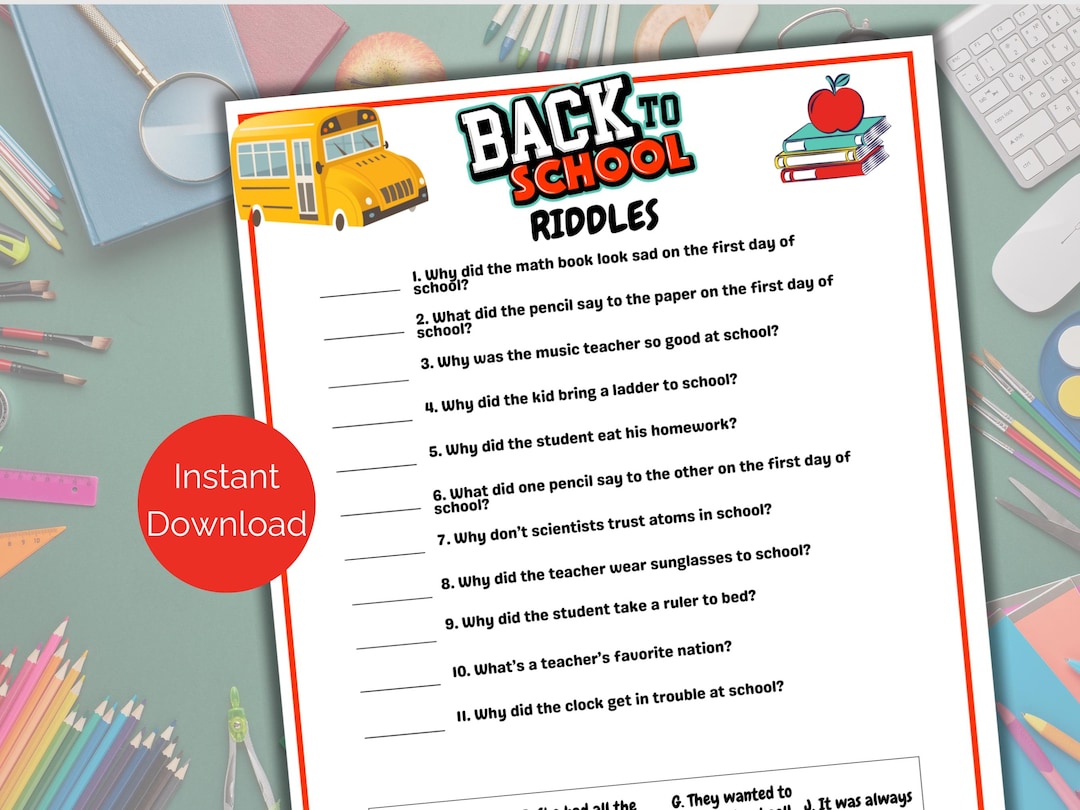 Back to School Jokes, Back to School Riddles, First Day of School ...