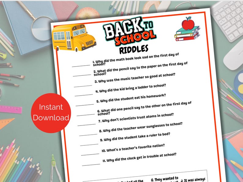 Back to School Jokes, Back to School Riddles, First Day of School ...