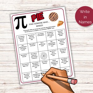 Pi Day Find Someone Who Game, Pi Day Party Mix and Mingle, Human Bingo ...