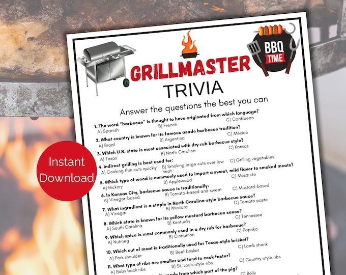 Backyard BBQ Trivia Game | Printable Summer Party Quiz for Family Game ...