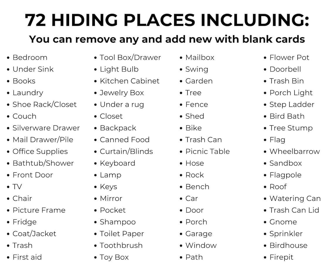 Indoor + Outdoor Scavenger Hunt, Printable Indoor Outdoor Teen ...