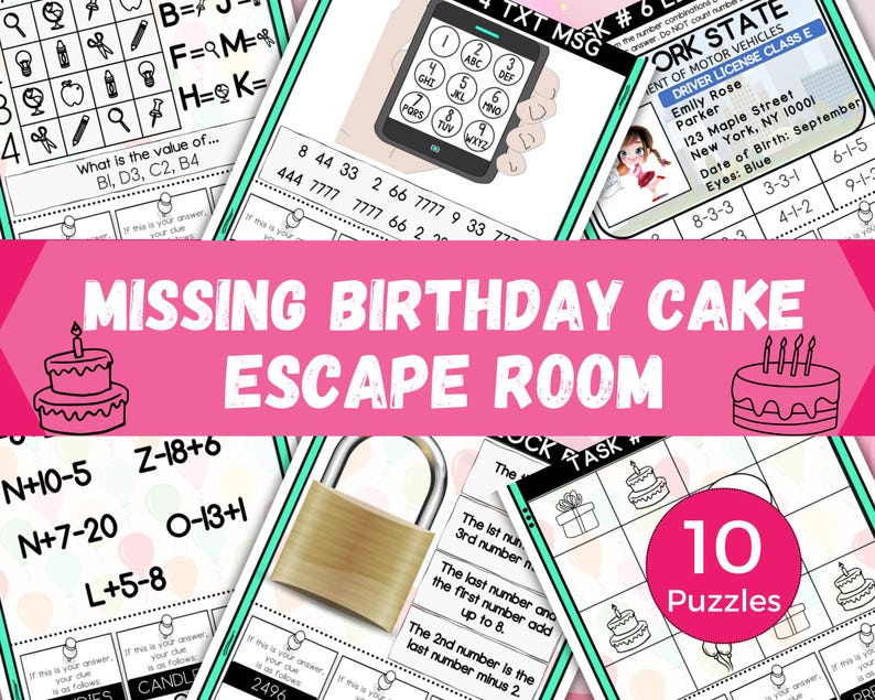 Birthday Escape Room for Kids, Printable Escape Room Kit, Birthday ...