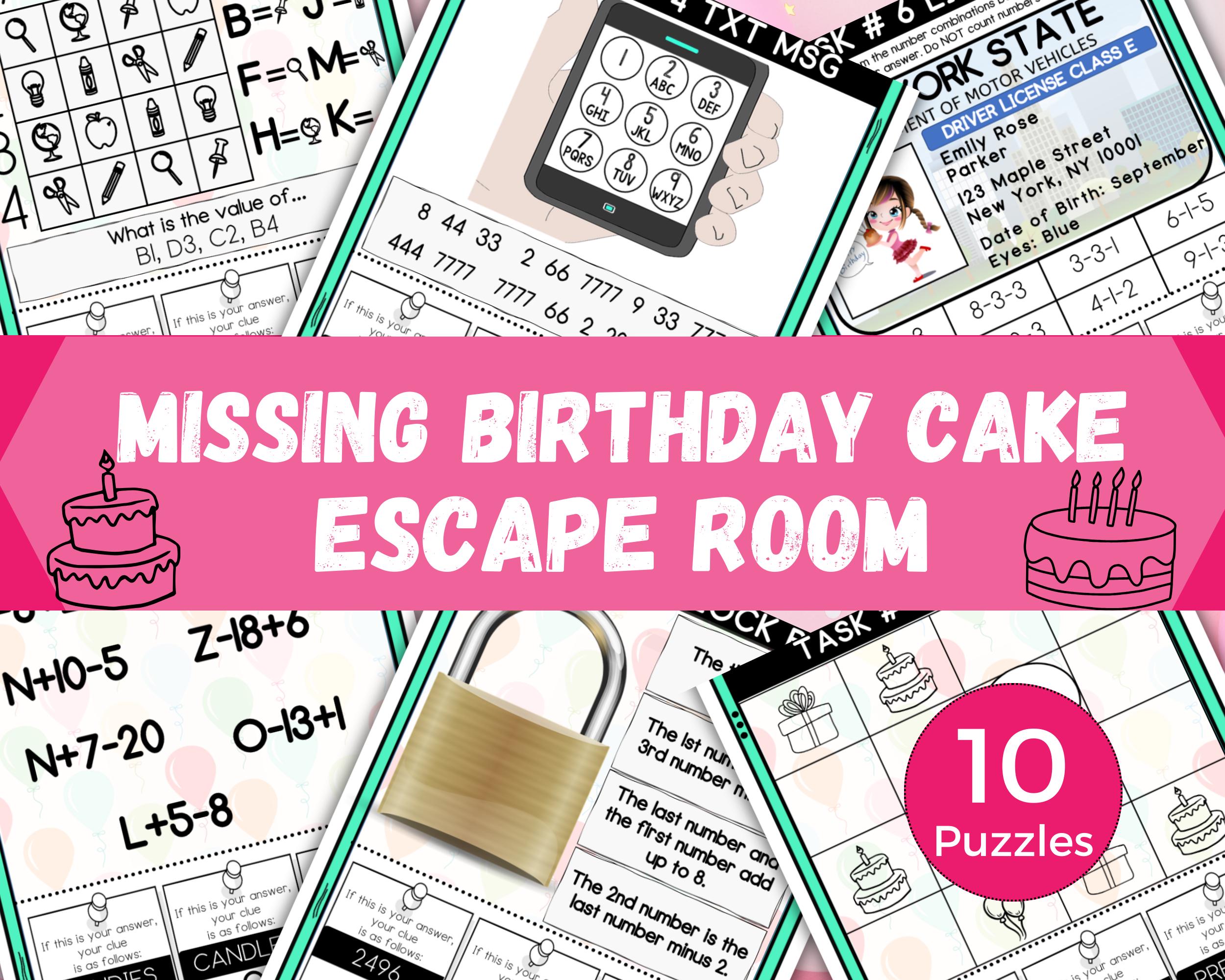 Birthday Escape Room for Kids, Printable Escape Room Kit, Birthday ...