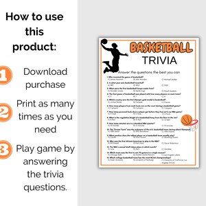 Basketball Trivia Game, Basketball Quiz, Basketball Tailgate Party Game ...