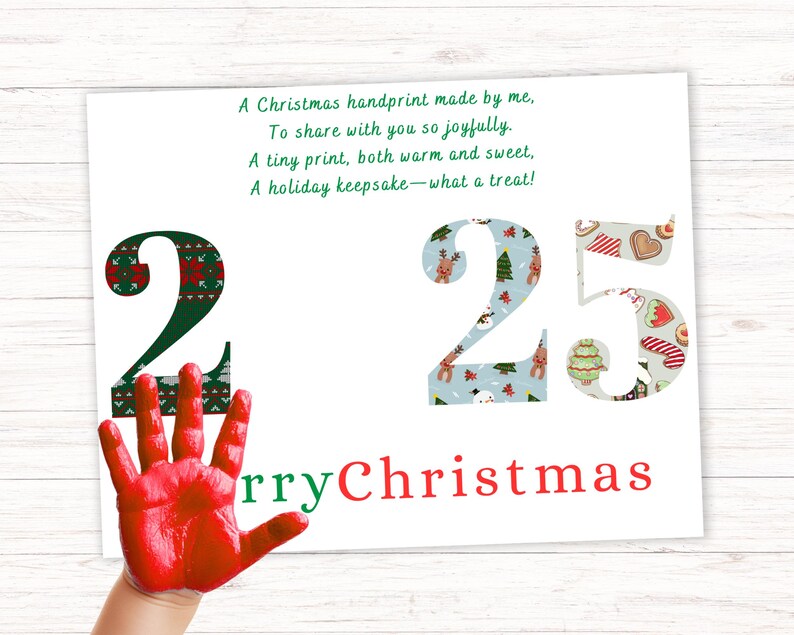2025 Merry Christmas Handprint Art, Christmas Handprint Craft for ...