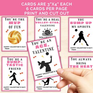 Volleyball Valentine Cards, 12 Printable Sports Valentines, Funny ...