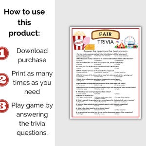 Fair Trivia Game, Fair Quiz, Printable Fair Trivia for Kids and Adults ...