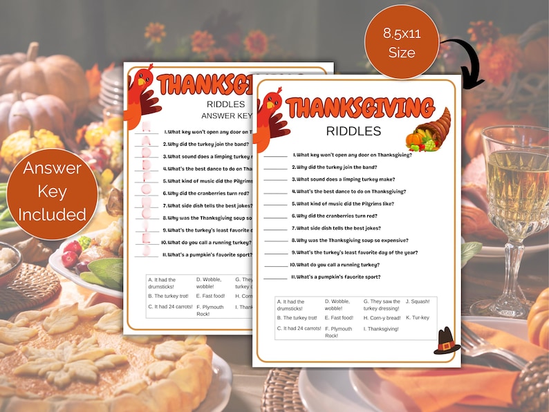Thanksgiving Riddles, Printable Thanksgiving Jokes for Kids + Adults ...