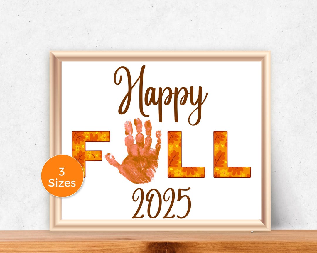 2025 Happy Fall Handprint Art, Fall Handprint Craft for Toddlers, Fall ...