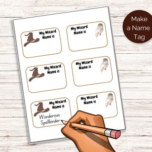 What's Your Wizard Name Game + Name Tags, Wizard Birthday Game, Wizard ...