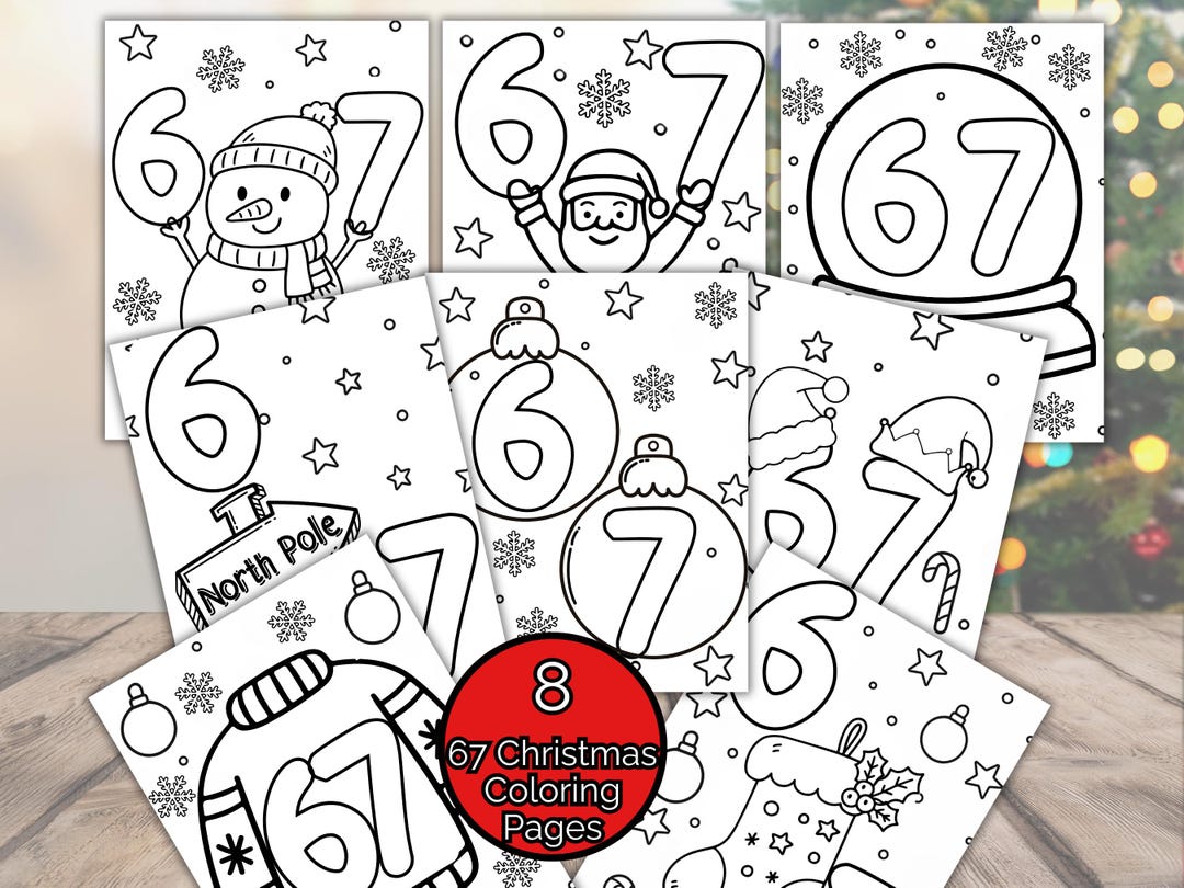 67 Christmas Coloring Pages, Six Seven Coloring Sheet, Gen Alpha Slang ...