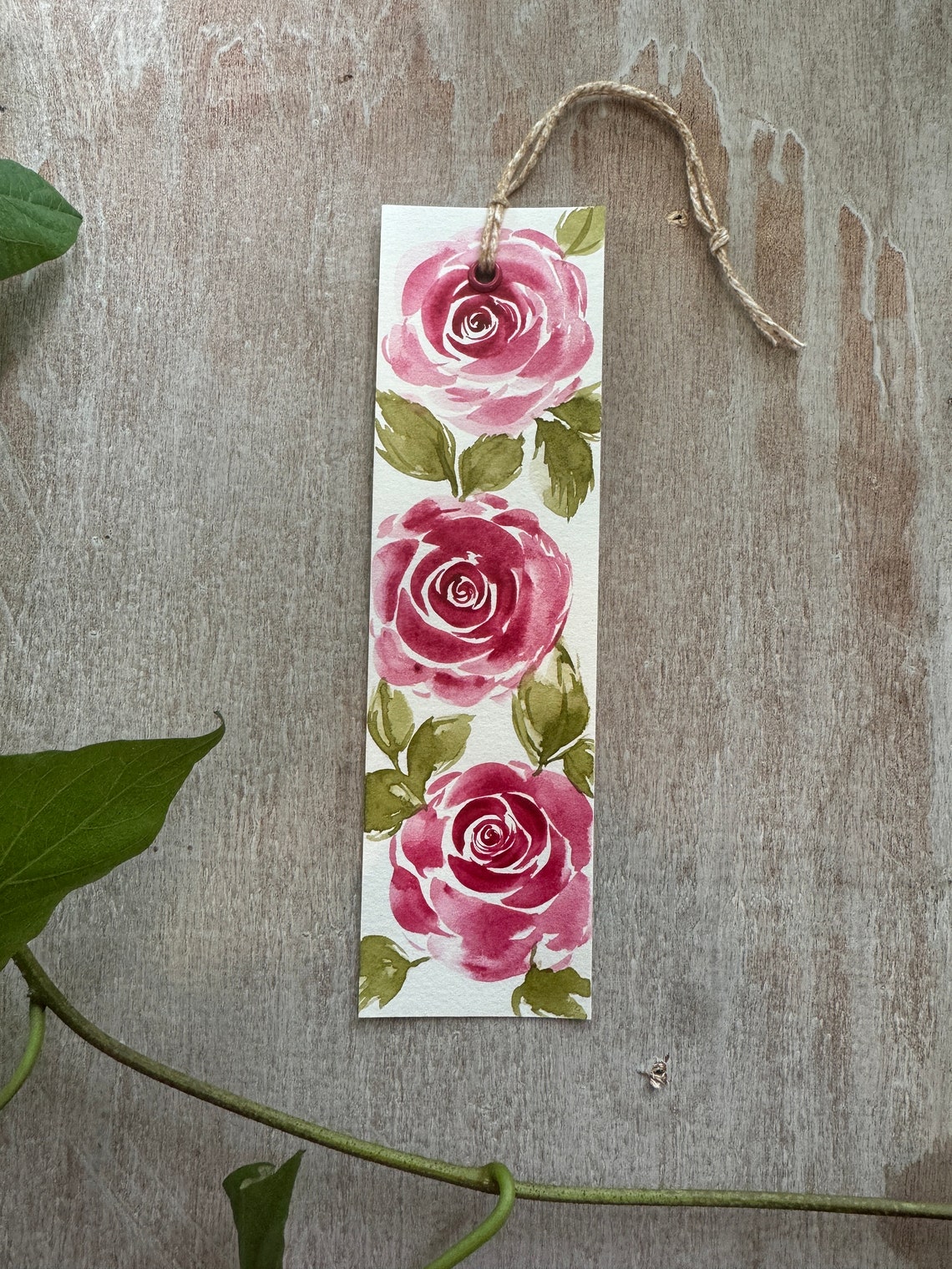 Hand-painted Bookmark, Watercolor Rose - Book Reader Gifts - Bridal ...
