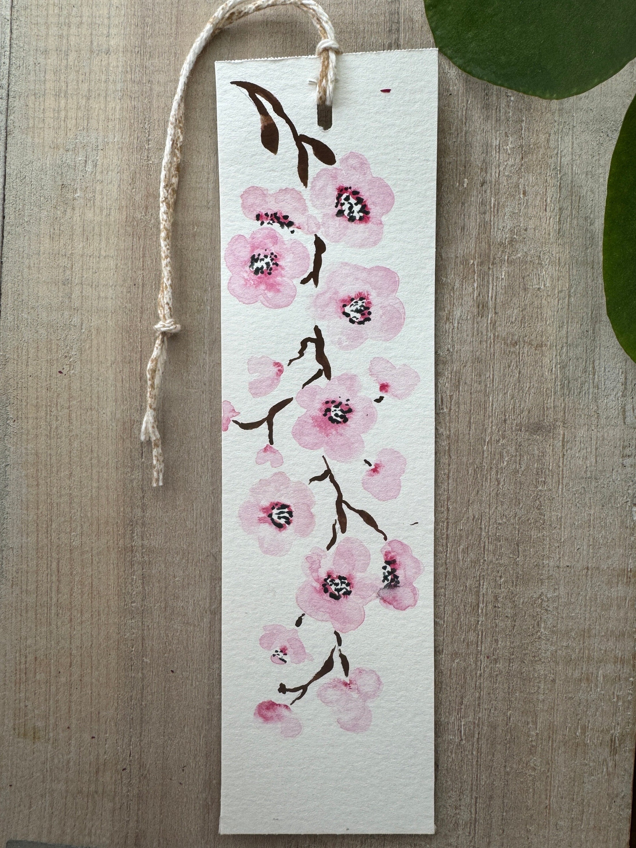 Hand-painted Bookmark, Watercolor Japanese Cherry Blossom Spring Book ...