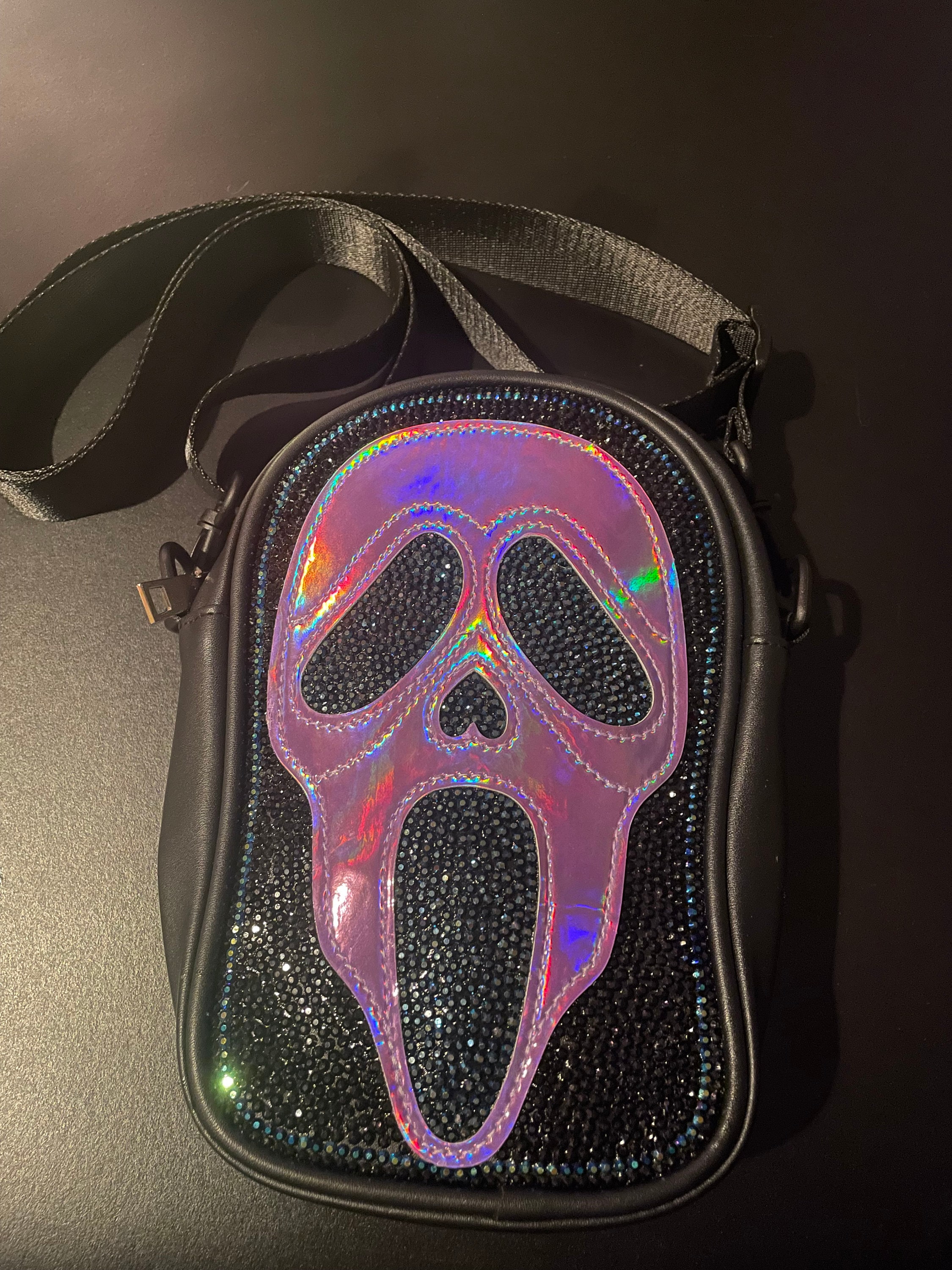 Halloween Ghostface Purple Rhinestone Purse/crossbody - Etsy