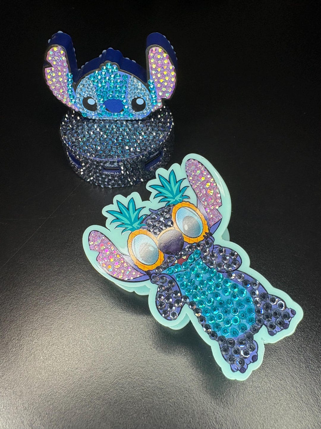 Rhinestoned Stitch Charging Port and Hair Clip Set - Etsy