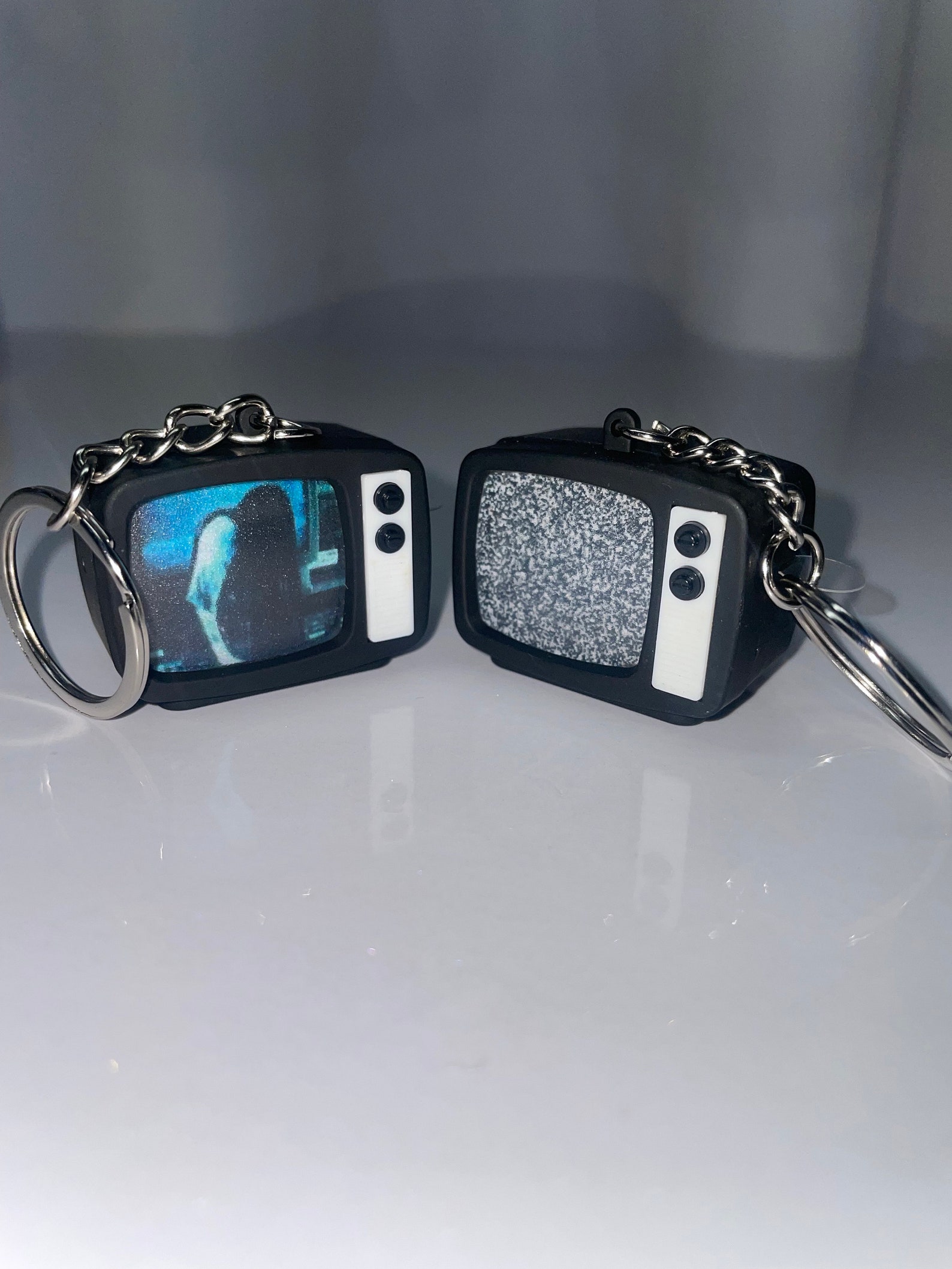Spooky Mini Tv Keychain - Etsy