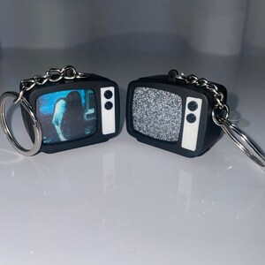 Spooky Mini Tv Keychain - Etsy