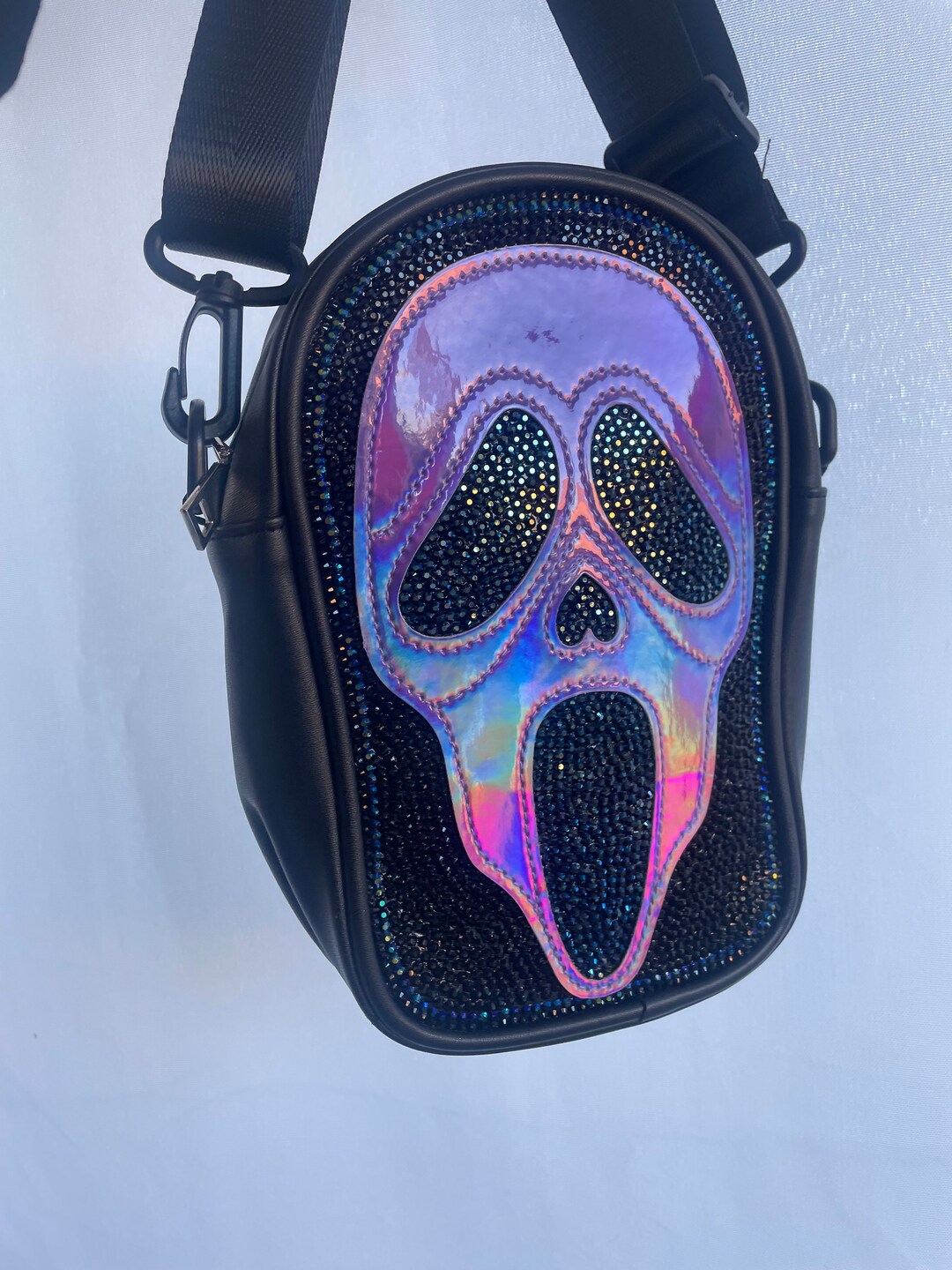 Halloween Ghostface Purple Rhinestone Purse/crossbody - Etsy