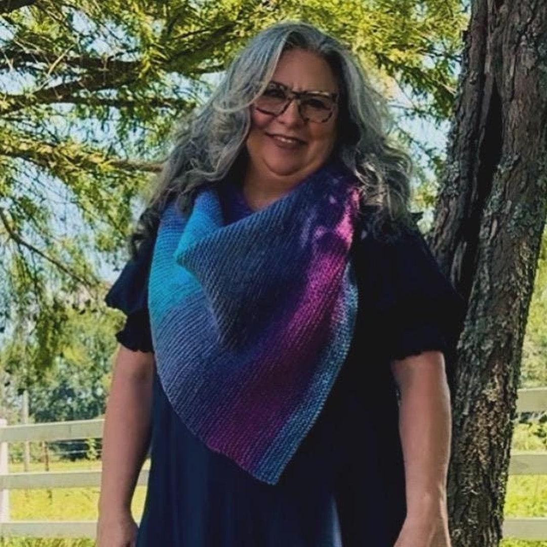 Transitions Knit Triangle Shawl - Etsy