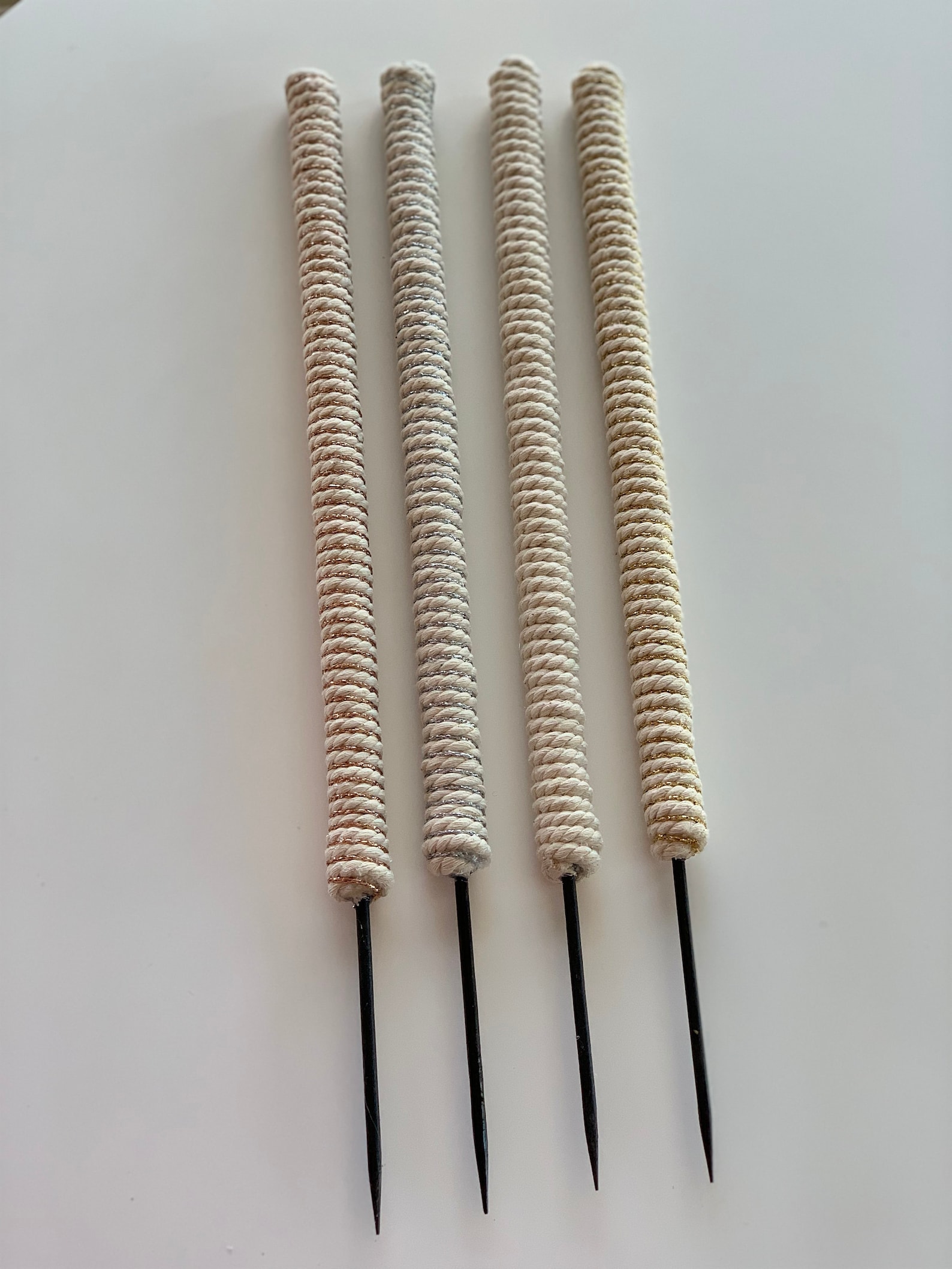 16 Inch Handmade Soft White Cotton Macrame Twine Plant Support Pole ...