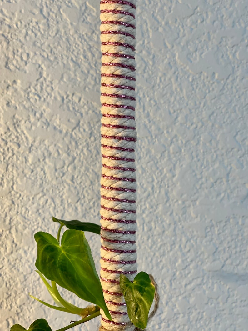 16 Inch Handmade Soft White Cotton Macrame Twine Plant Support | Etsy