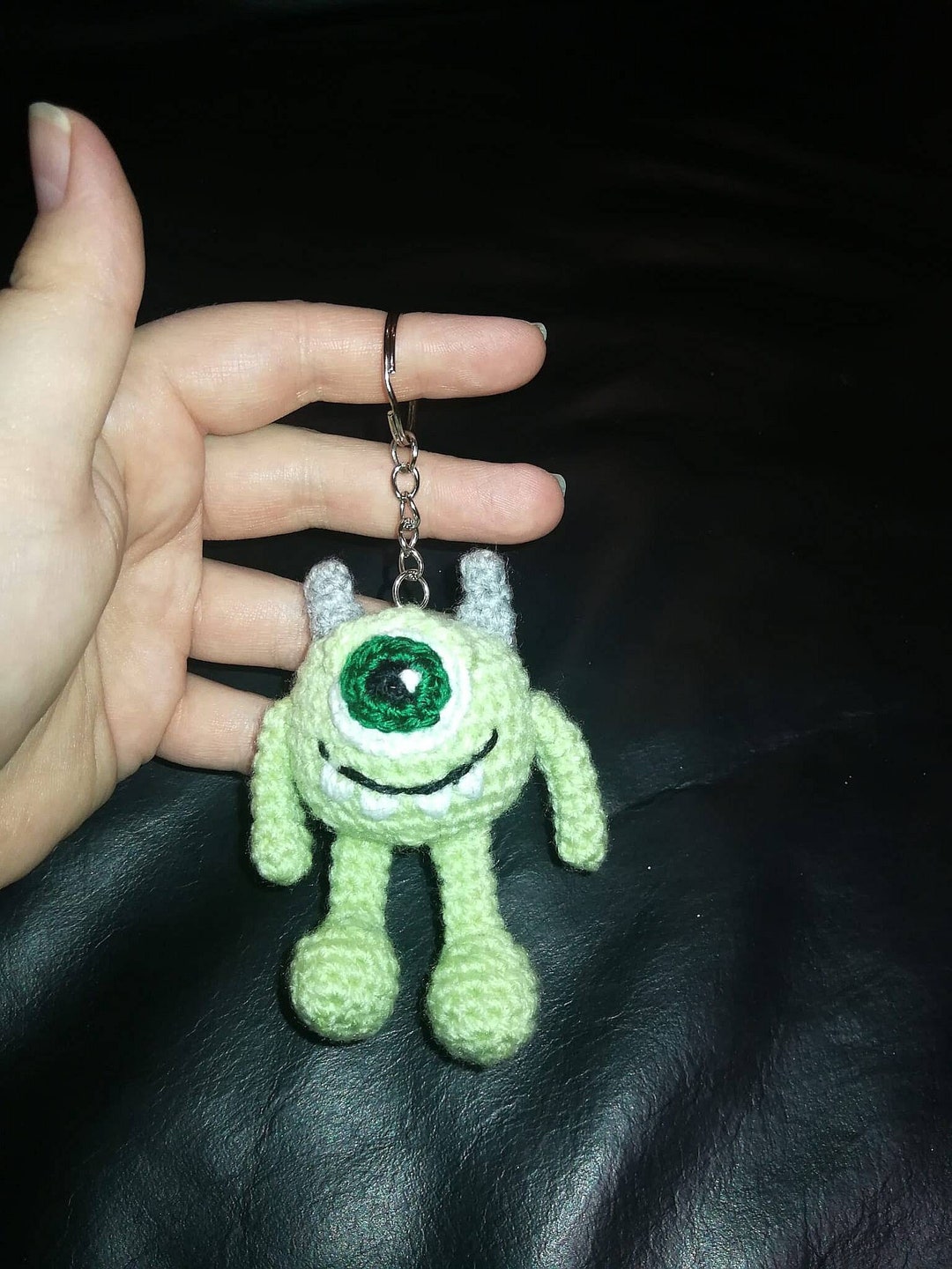 Crochet Mike Wazowski Keychain - Etsy