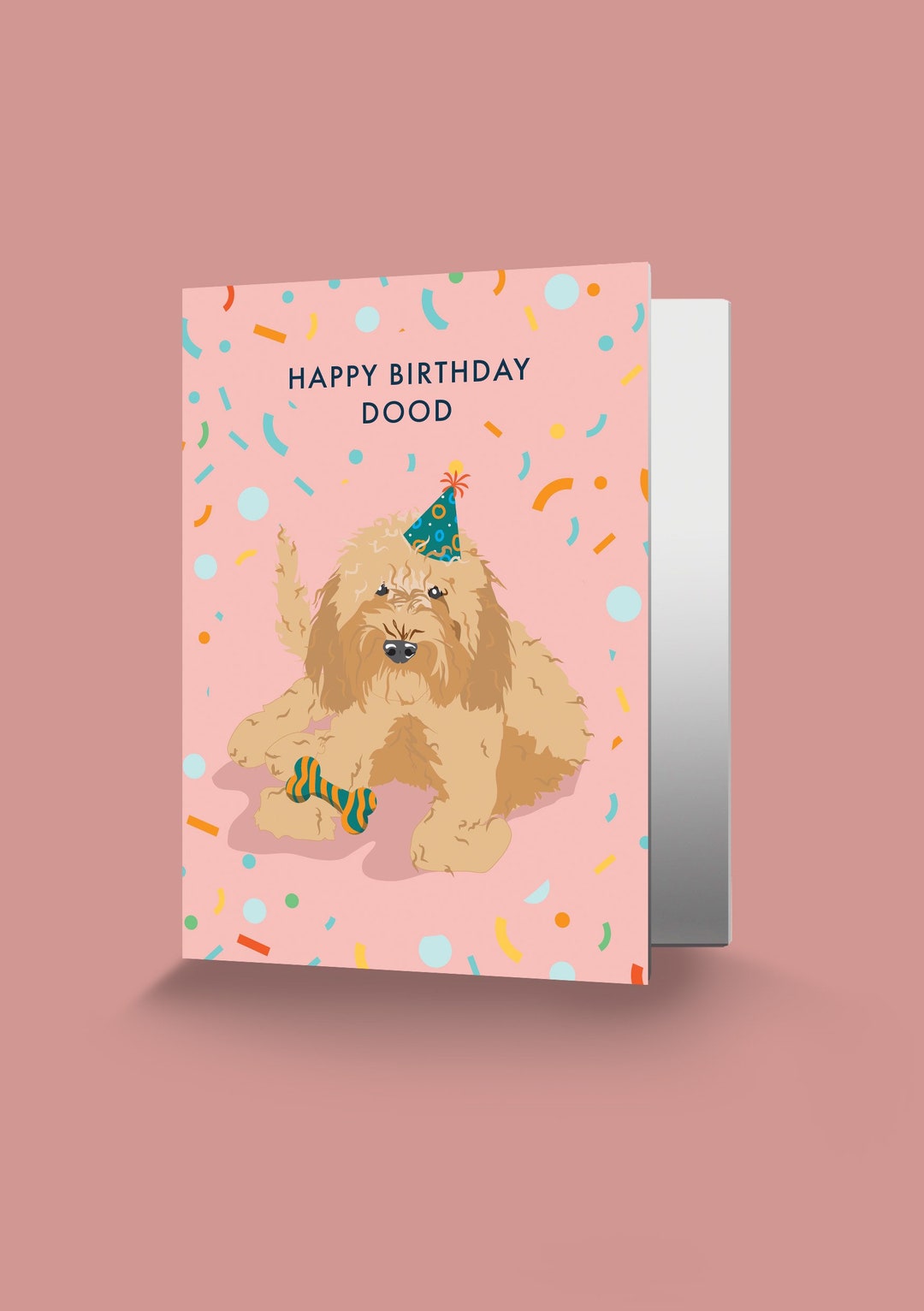 Happy Birthday Dood Goldendoodle Card - Etsy