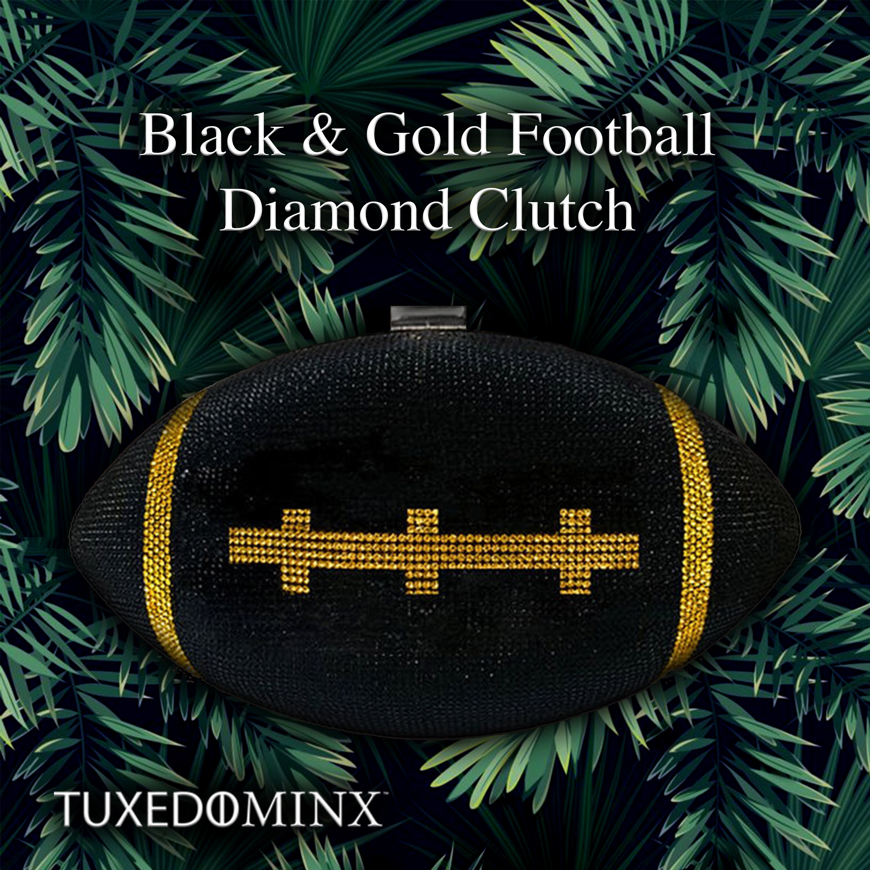 Tuxedo Minx Black & Gold Football Diamond Clutch - Etsy