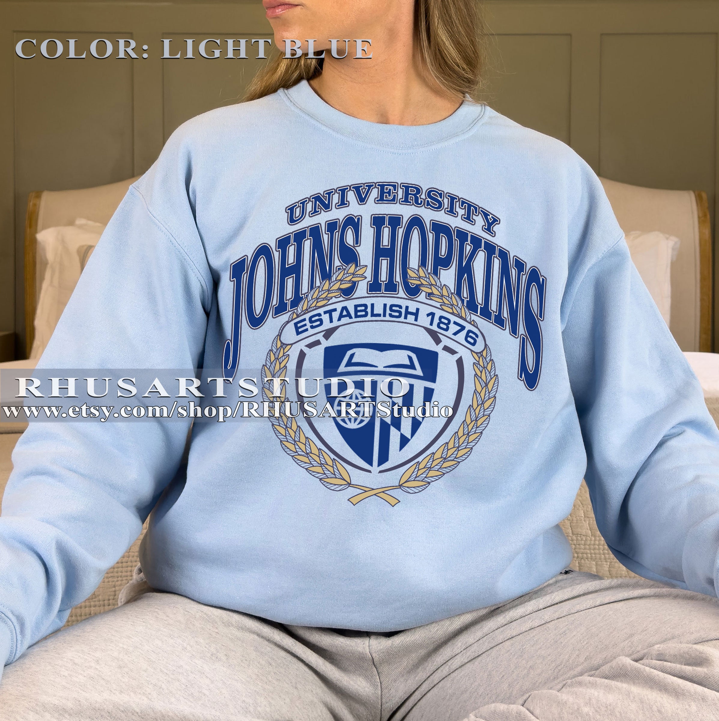 Johns Hopkins University Vintage Style Sweatshirt, Johns Hopkins ...