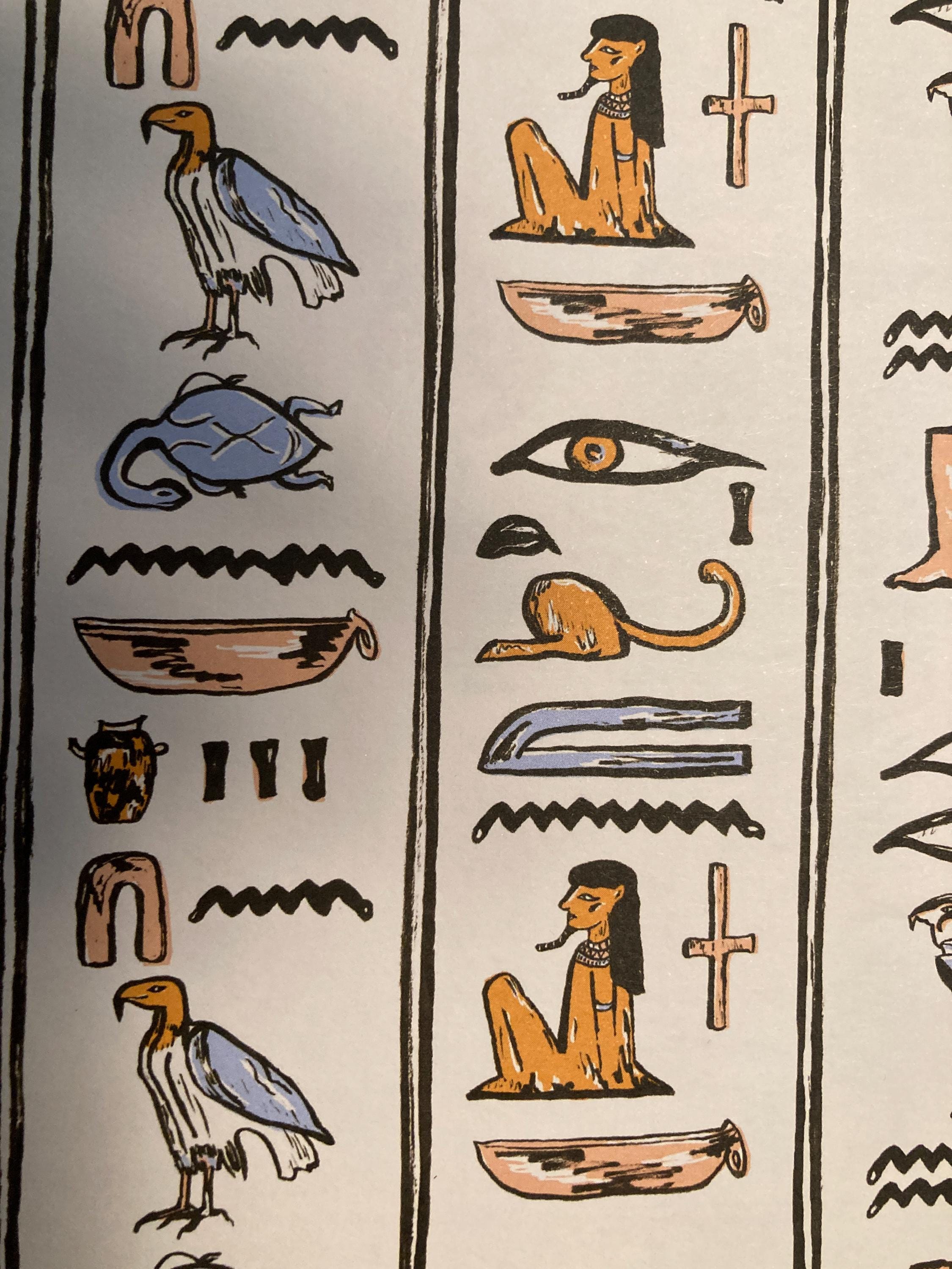 Egyptian Hieroglyphs Paper, 19" X 26" Cream Background, Light-weight ...