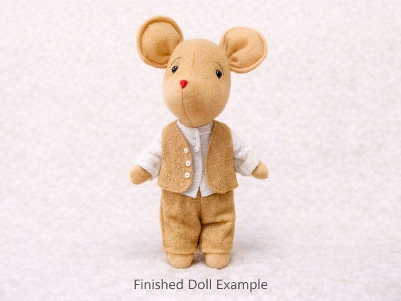 Mouse Doll Sewing Pattern – Male Body & Clothes | PDF Pattern + Video ...