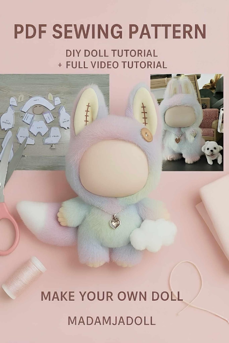Custom Plush Doll Sewing Pattern: DIY Cartoon Art (printable PDF) - Etsy