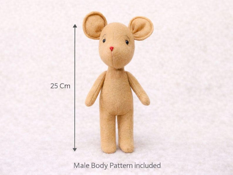 Mouse Doll Sewing Pattern – Male Body & Clothes | PDF Pattern + Video ...