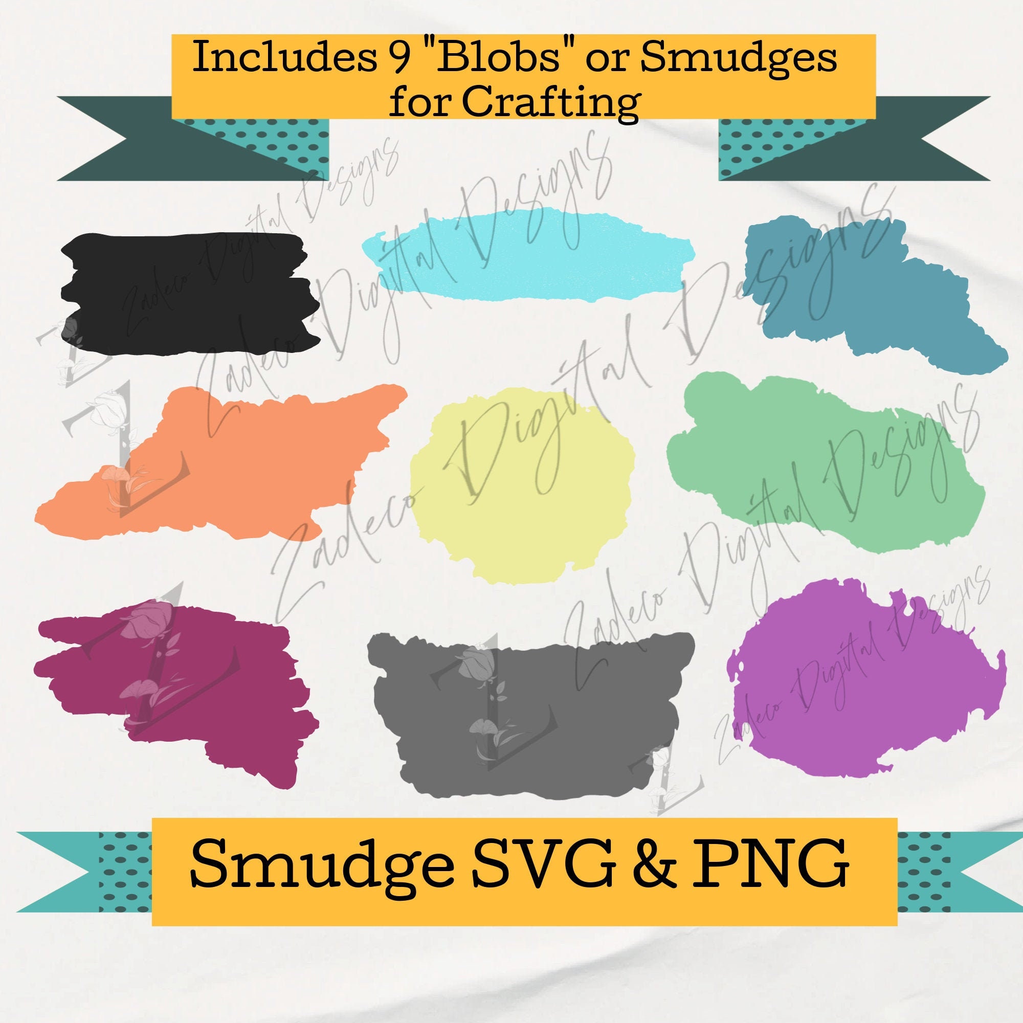 Smudge svg-png cut files Blob svg-png cut files Brush stroke | Etsy